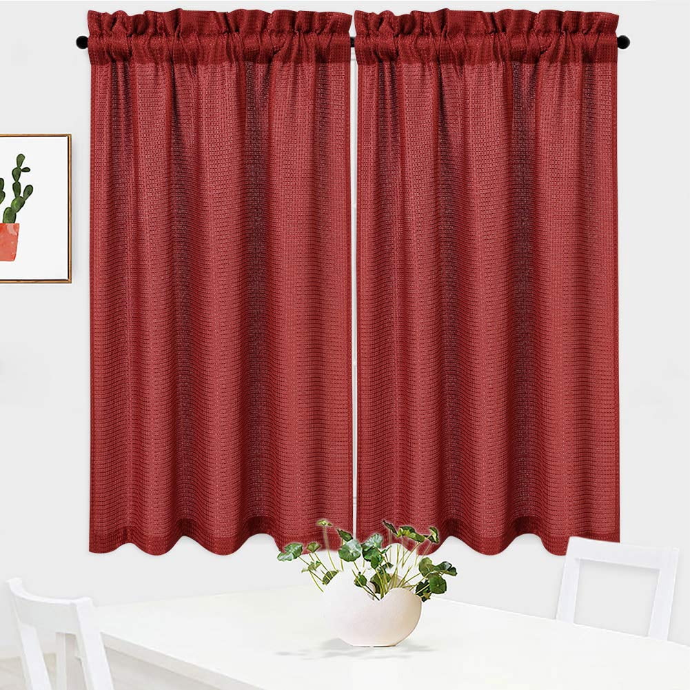 CAROMIO Waffle Weave Textured Tailored Waterproof Window Covering ...