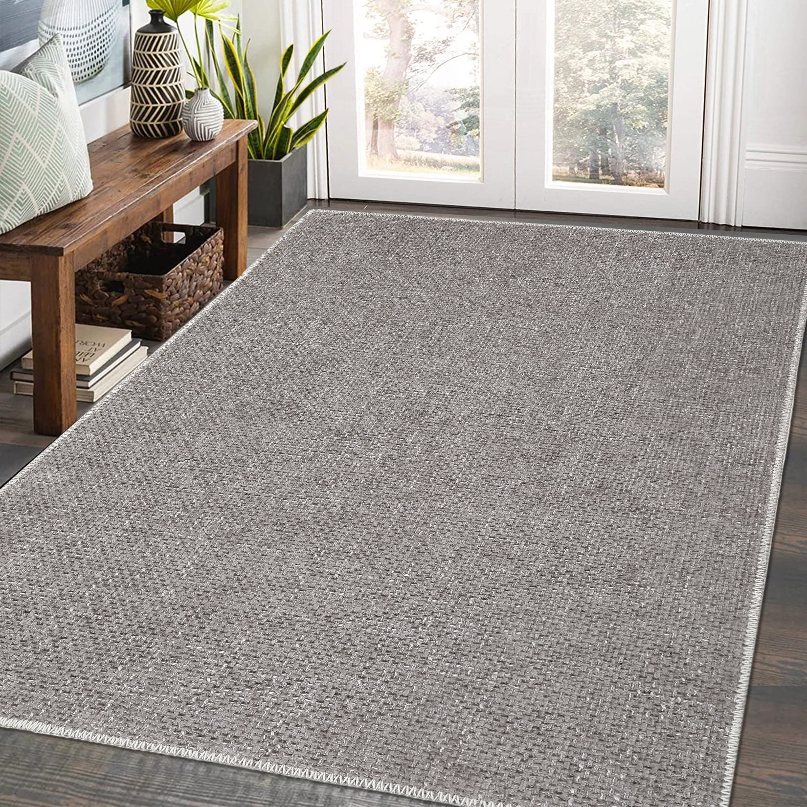 CAROMIO Washable Area Rug Modern Rug for Living Room Contemporary Solid ...