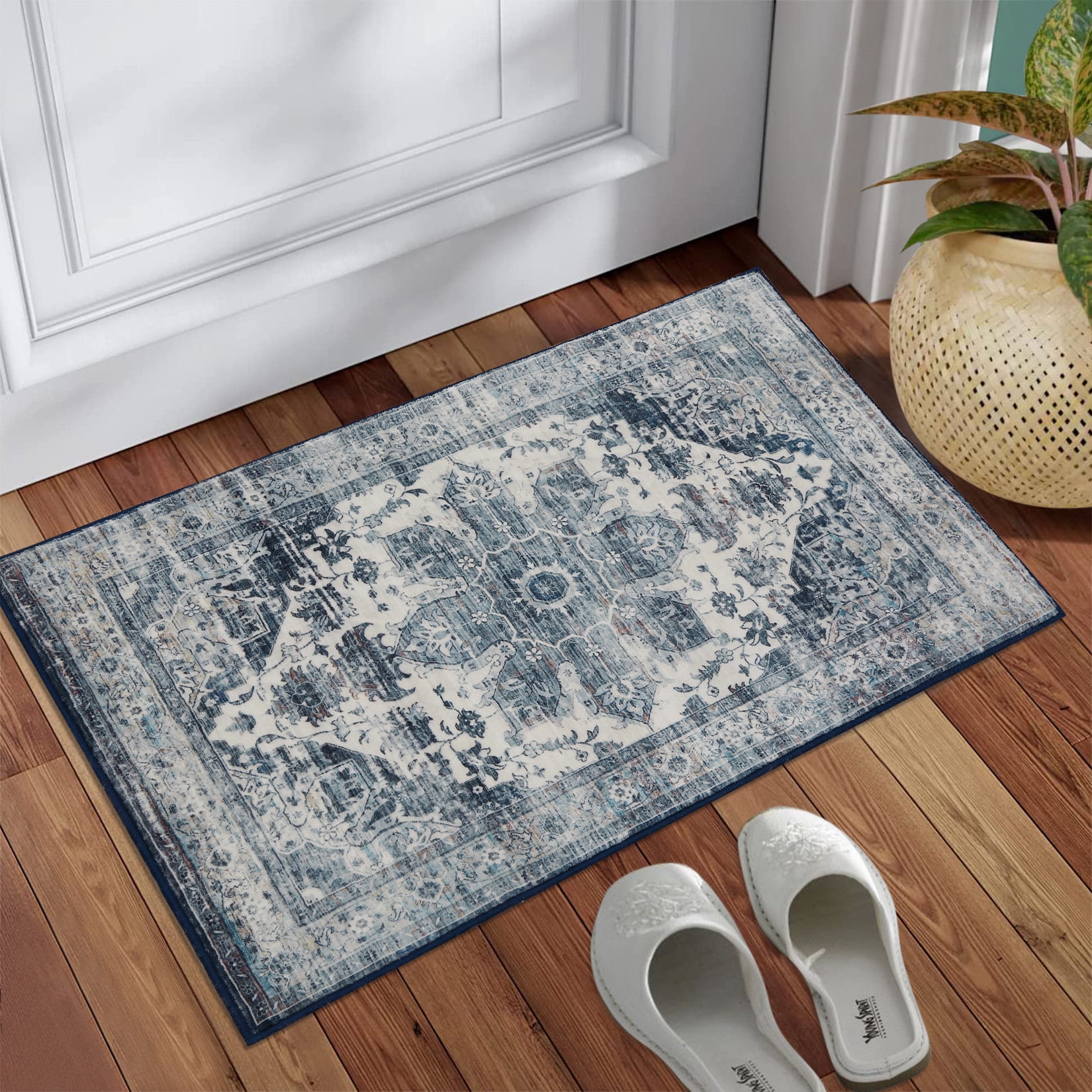 CAROMIO Washable Area Rug Vintage Distressed Area Rugs Carpet Stain ...