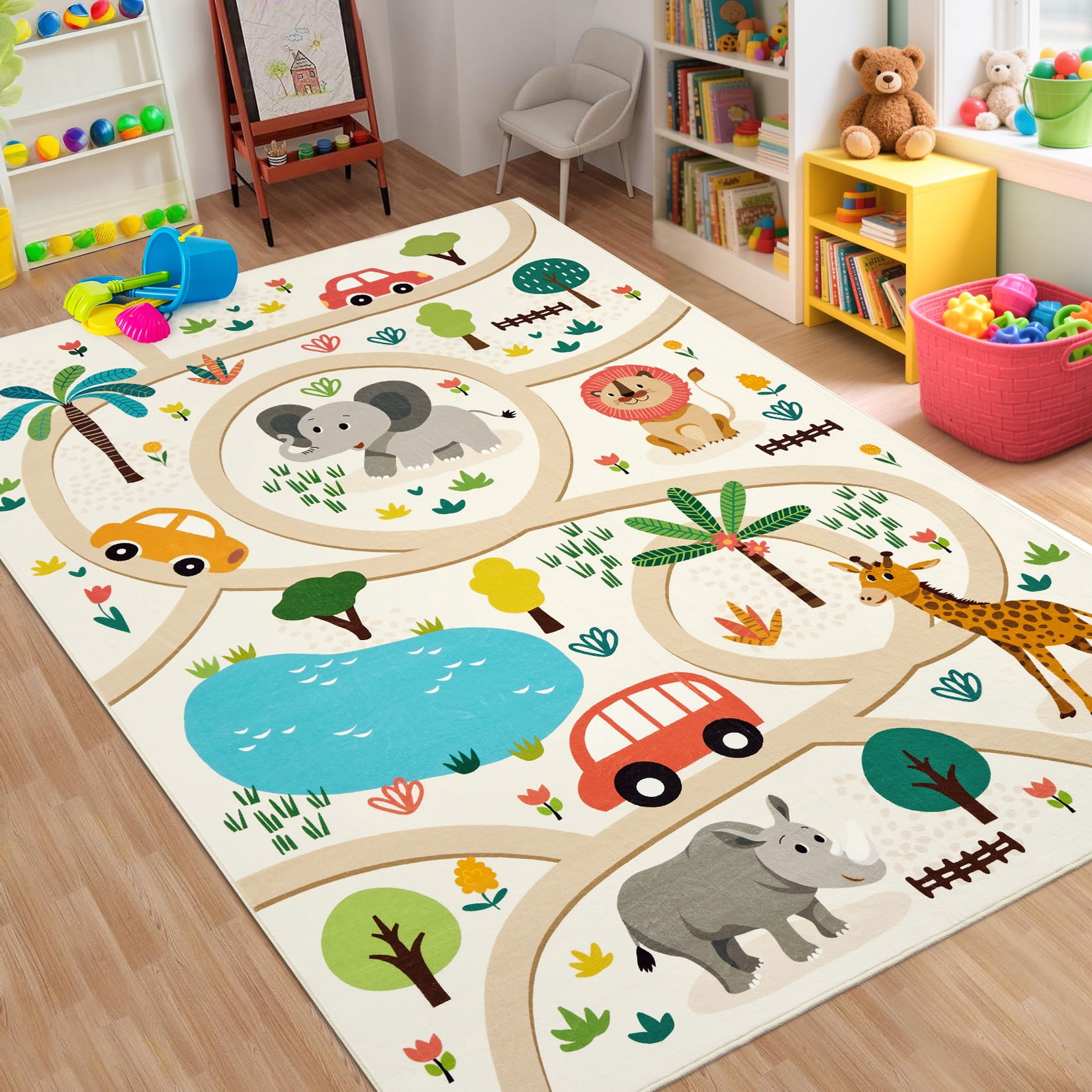 CAROMIO Washable Educational Game 8' x 10' Area Rug for Living Room ...