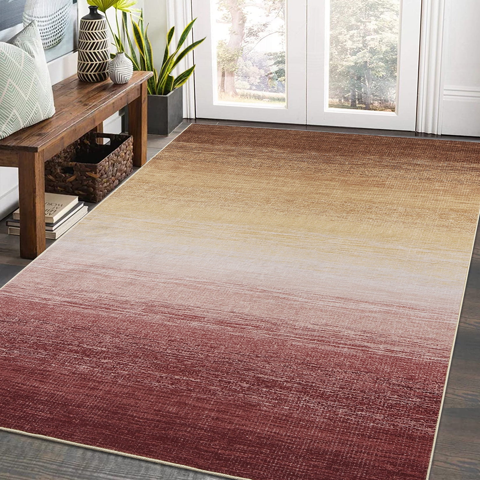 CAROMIO Washable Rugs Ombre Area Rugs Modern Rug for Living Room ...