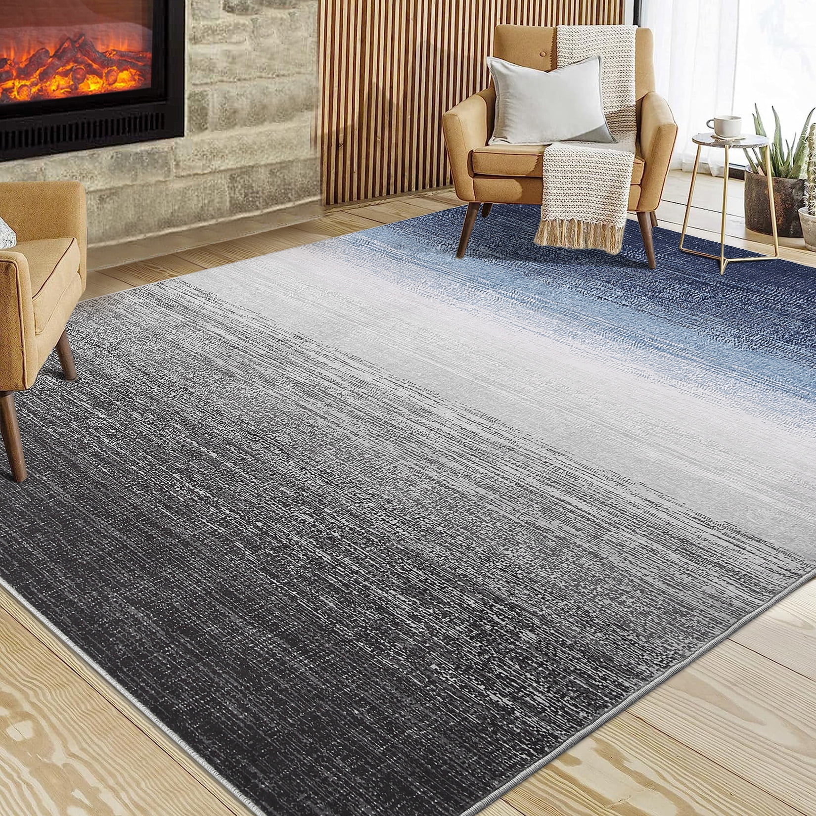 CAROMIO Washable Rugs Ombre Area Rugs Modern Rug for Living Room ...