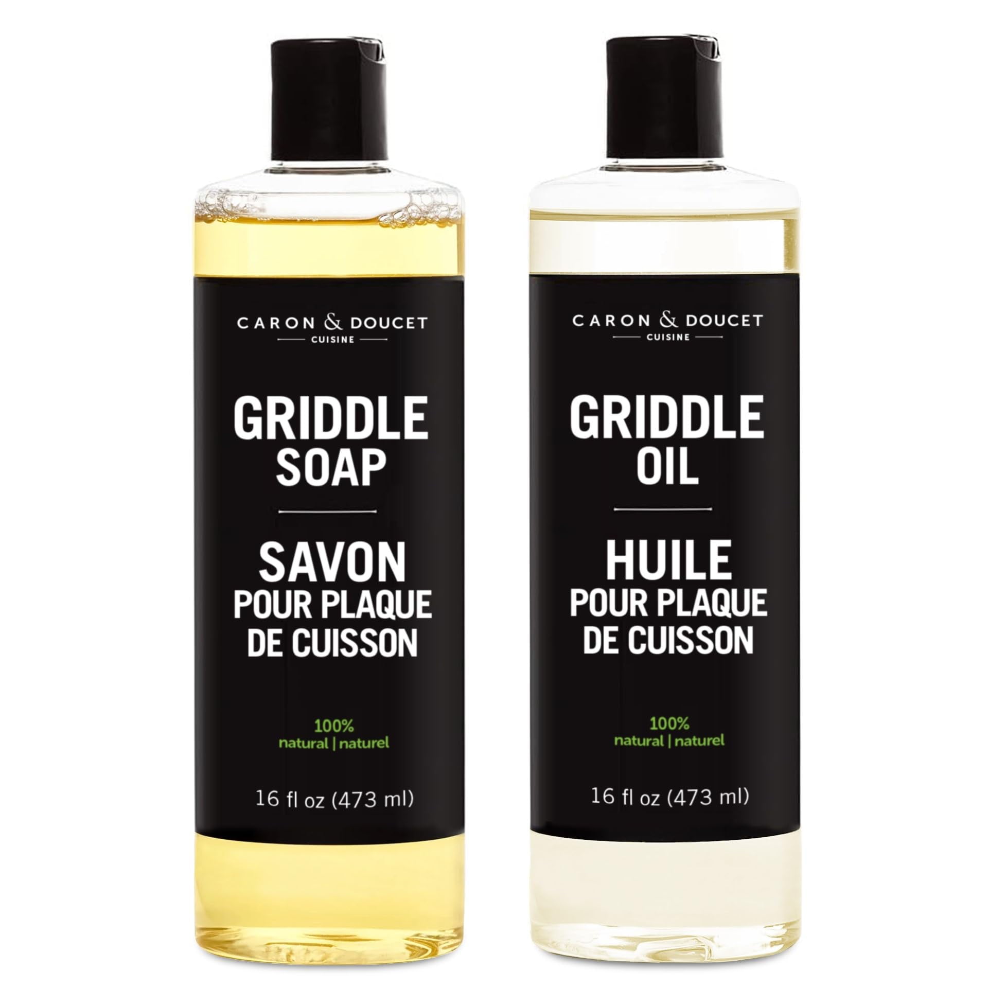 CARON & DOUCET - 100% Plant-Based Griddle Cleaning Set: Seasoning Oil ...