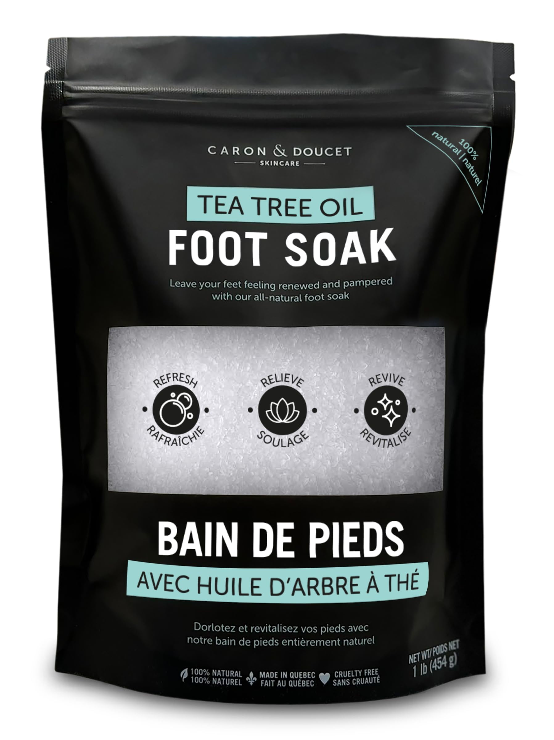 CARON & DOUCET Tea Tree Oil Foot Soak with Epsom Salt and Dead Sea Salt ...