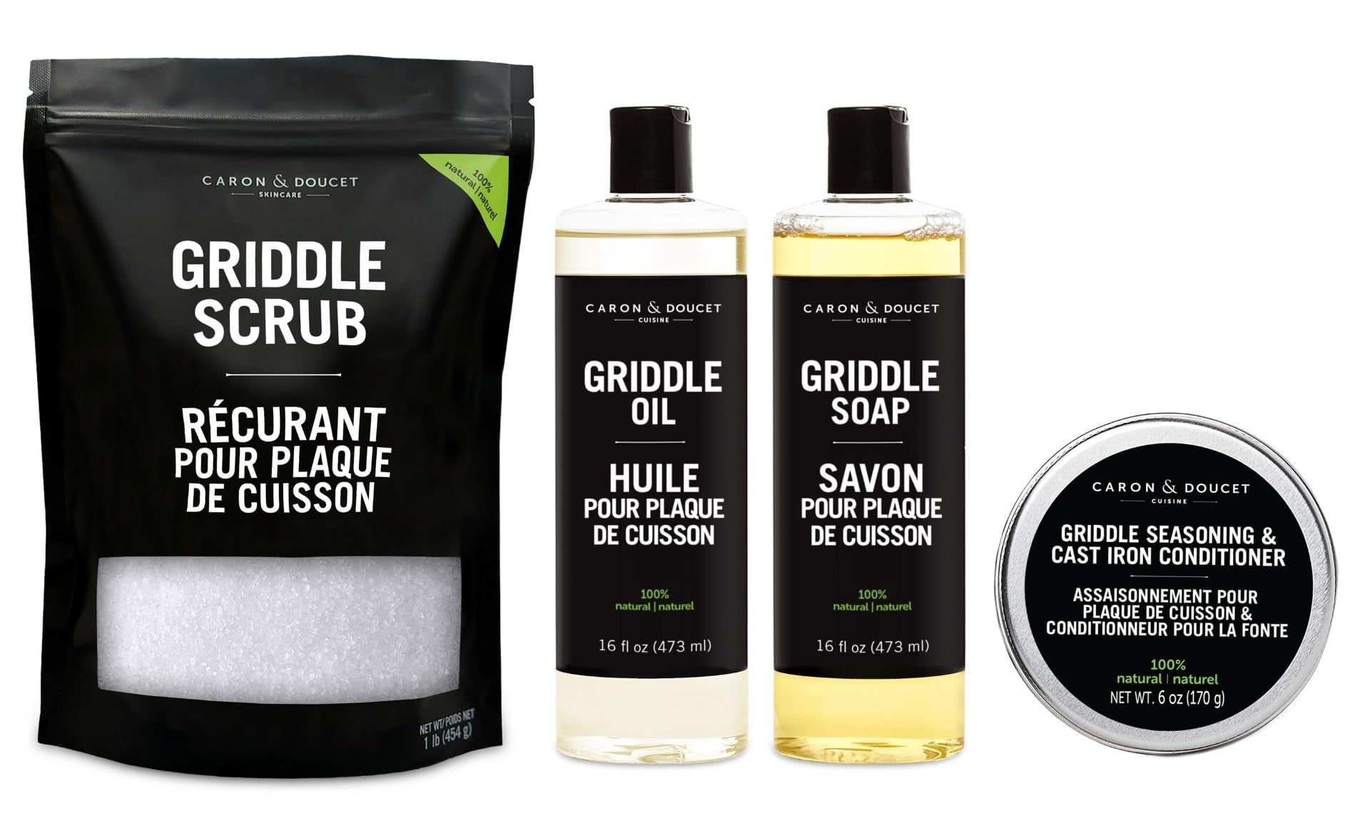 CARON & DOUCET – Ultimate Griddle Set | Seasoning, Oil, Soap & Salt ...