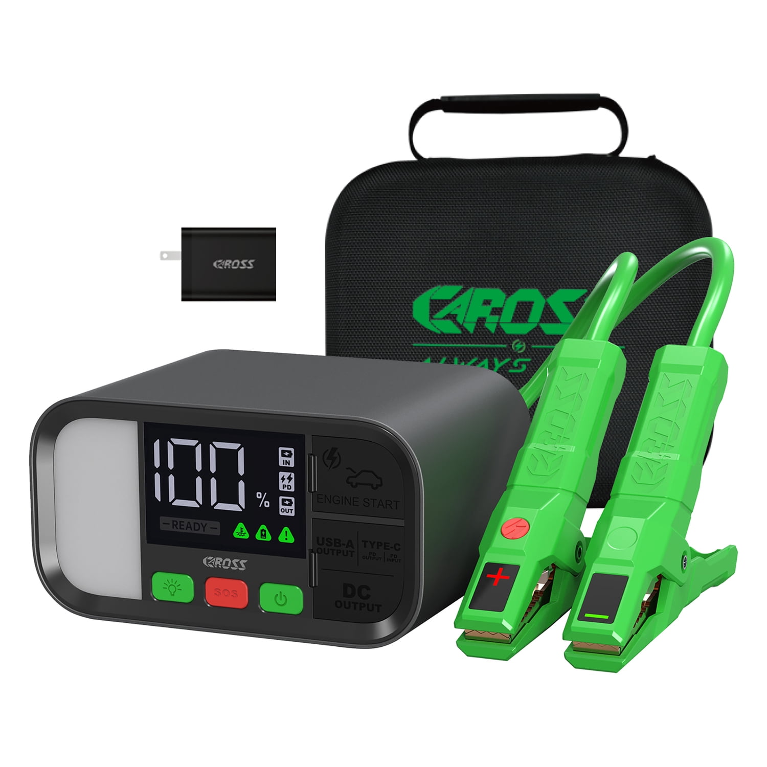 CAROSS Portable Car Jump Starter and USB Power Bank with 1,600-Amp Peak ...