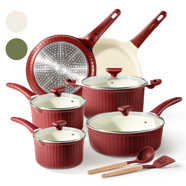 Ecolution Titanium Ceramic Easy Clean Endure Nonstick Cookware Set, 8 ...