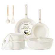 Alpine Cuisine 11 Piece Aluminum Cookware Set in Copper Metallic ...