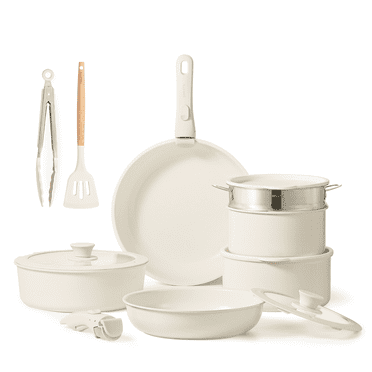 Carote Nonstick Cookware Sets, 17 Pcs Granite Non Stick Pots and Pans ...