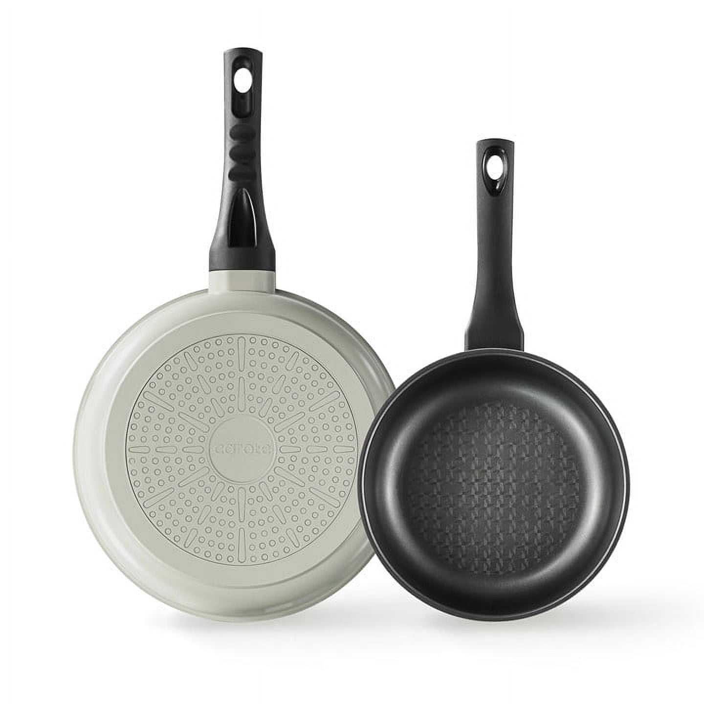 CAROTE 2 Pieces Non Stick Deep Frying Pan Set, 8 and 10" Induction ...
