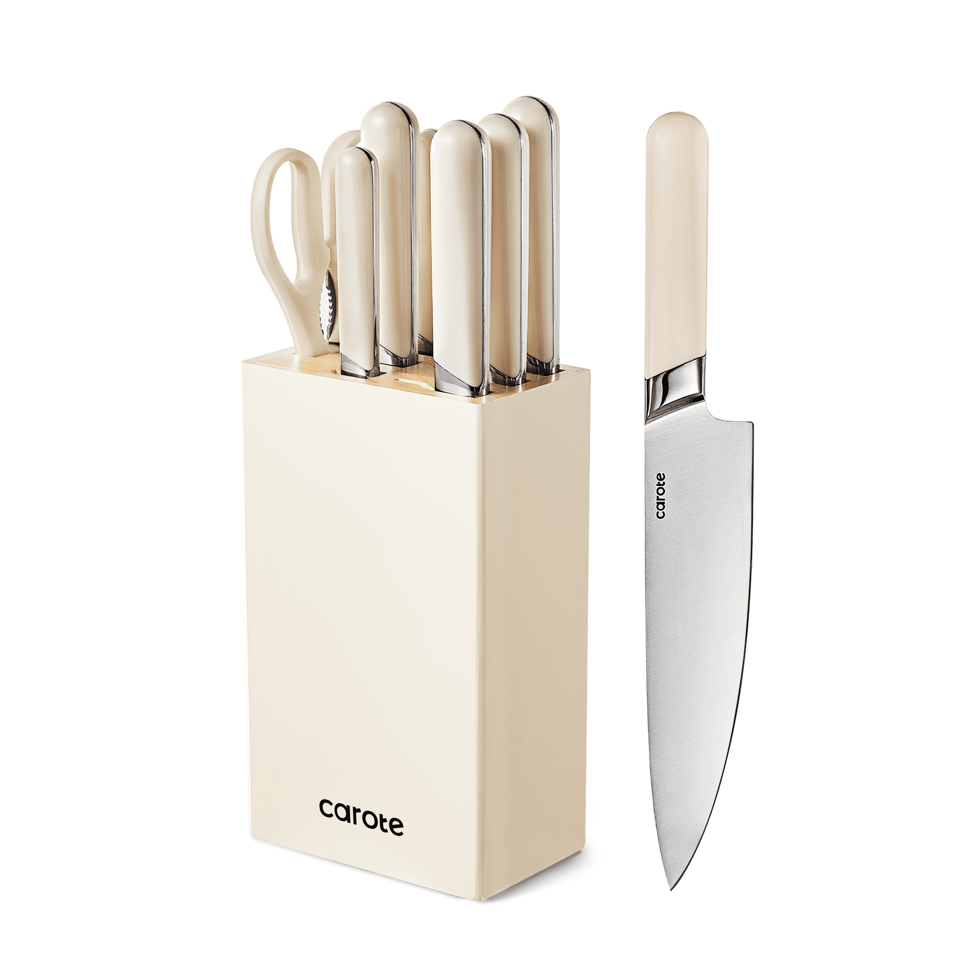 CAROTE 8-Piece Chef Kitchen Knife Set, Stainless Steel Blades ...