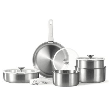 Camco Stainless Steel Nesting Cookware Set- Non Stick Pans and Pots ...