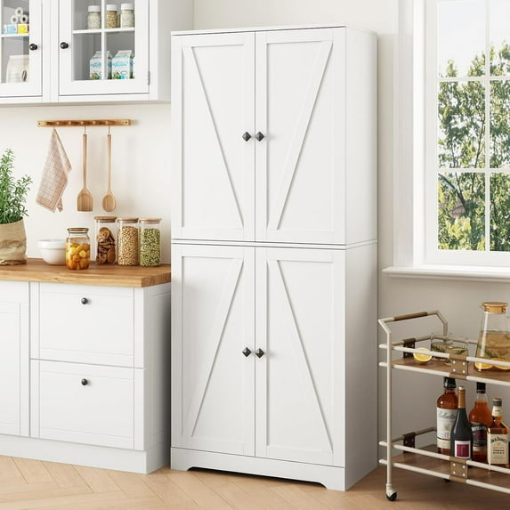 CARPETNAL 72" Tall Farmhouse Kitchen Pantry with Adjustable Shelves ...