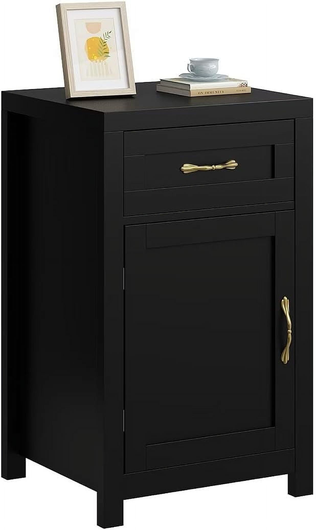 CARPETNAL Night Stand Nightstand with Drawer Storage Bed Side Table End ...