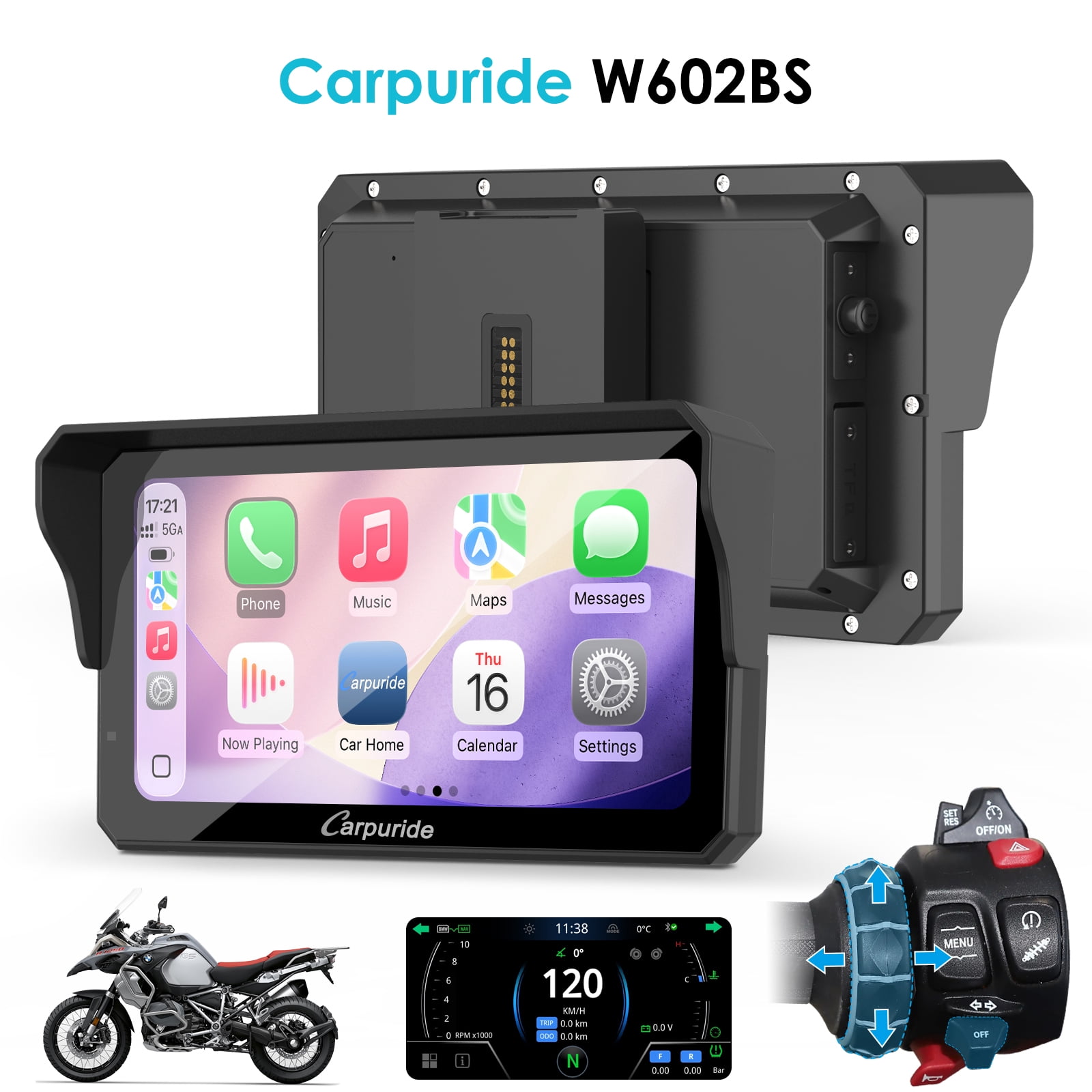 Carpuride for BMW Motorcycle CarPlay & Android Auto Dual Bluetooth ...