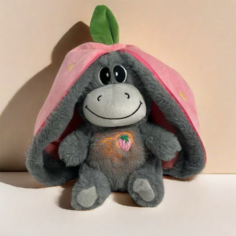 CARRFA 2025 Realistic Pink Strawberry Donkey Early Education Doll ...