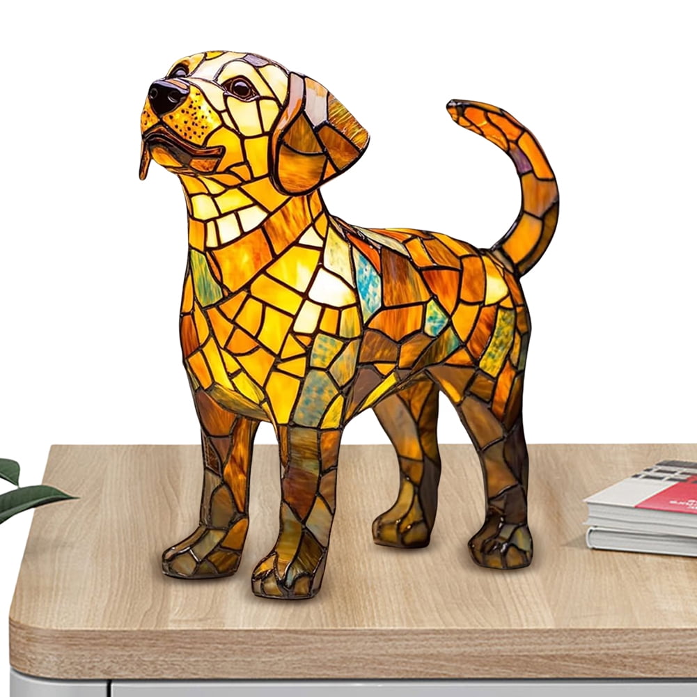 CARRFA Dog Series Art Night Light, Labrador Lamp, Vintage Stained Resin ...