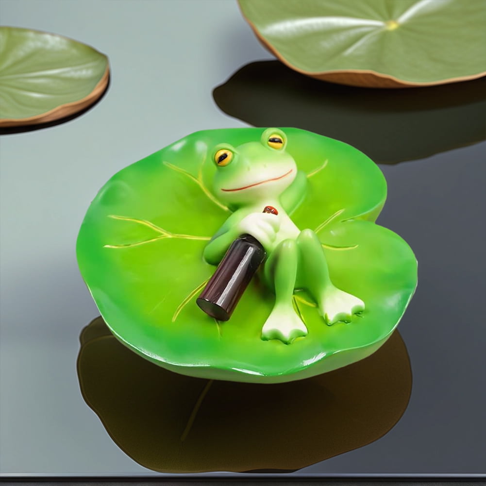 CARRFA Floating Frogs Statues Pond Floating Decoration for Garden Ponds Outdoor, Resin Miniature ...