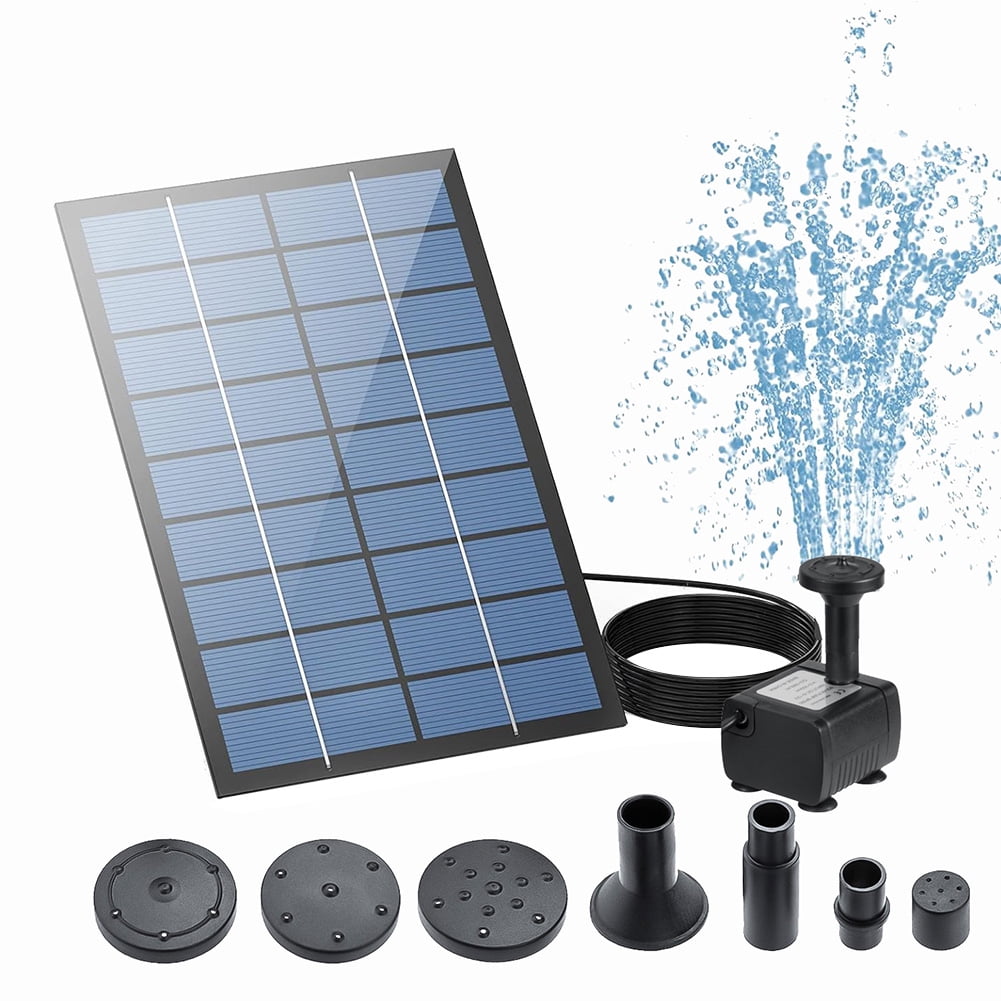 CARRFA Solar Fountain Kit with Panel, 1.8W Free Standing Solar Water ...