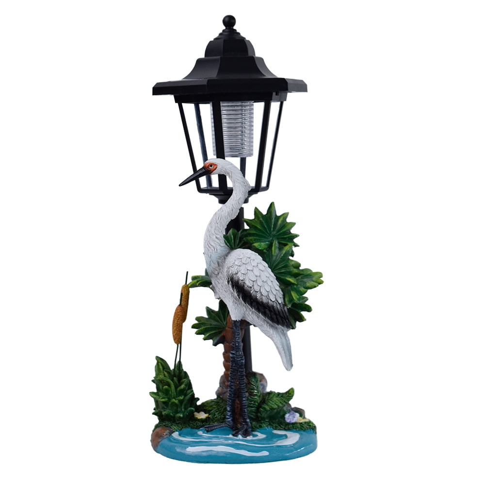 CARRFA Solar Garden Statues - Solar Post Lamp with Adorable Crane ...