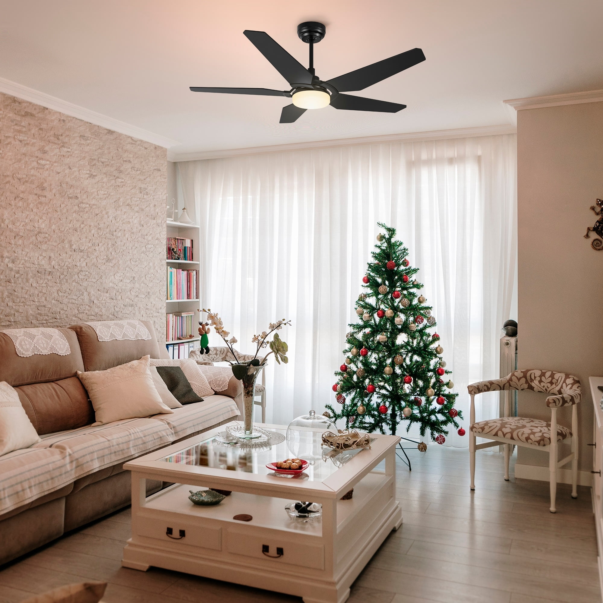 CARRO Boreas 52-inch Indoor/Outdoor Smart Ceiling Fan, Dimmable LED ...