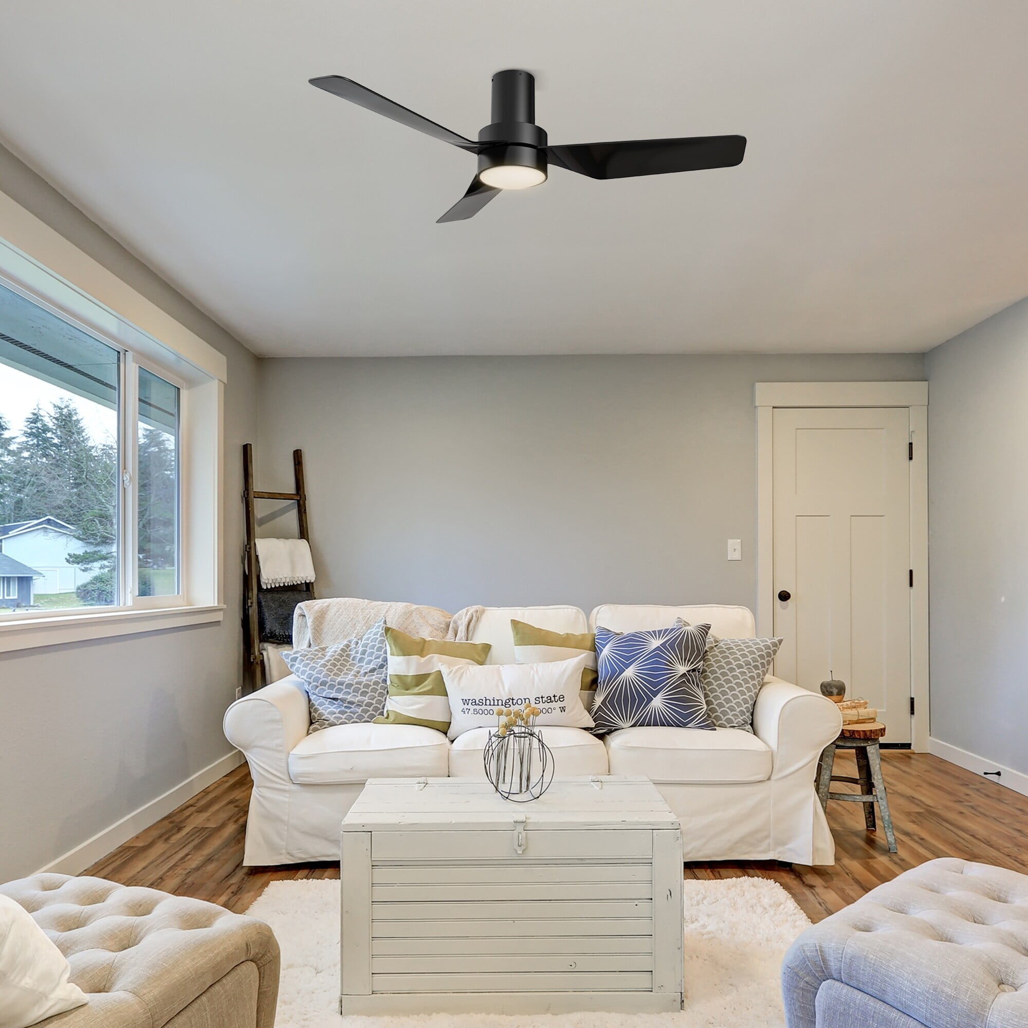 CARRO Nantes 44-inch Indoor Ceiling Fan with Remote,Dimmable LED Light ...