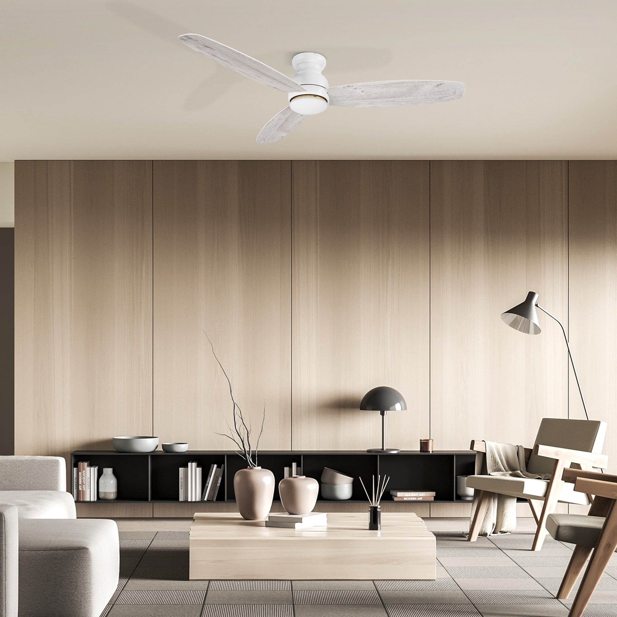 CARRO Reed 60-inch Indoor Ceiling Fan with Remote,Dimmable LED Light ...