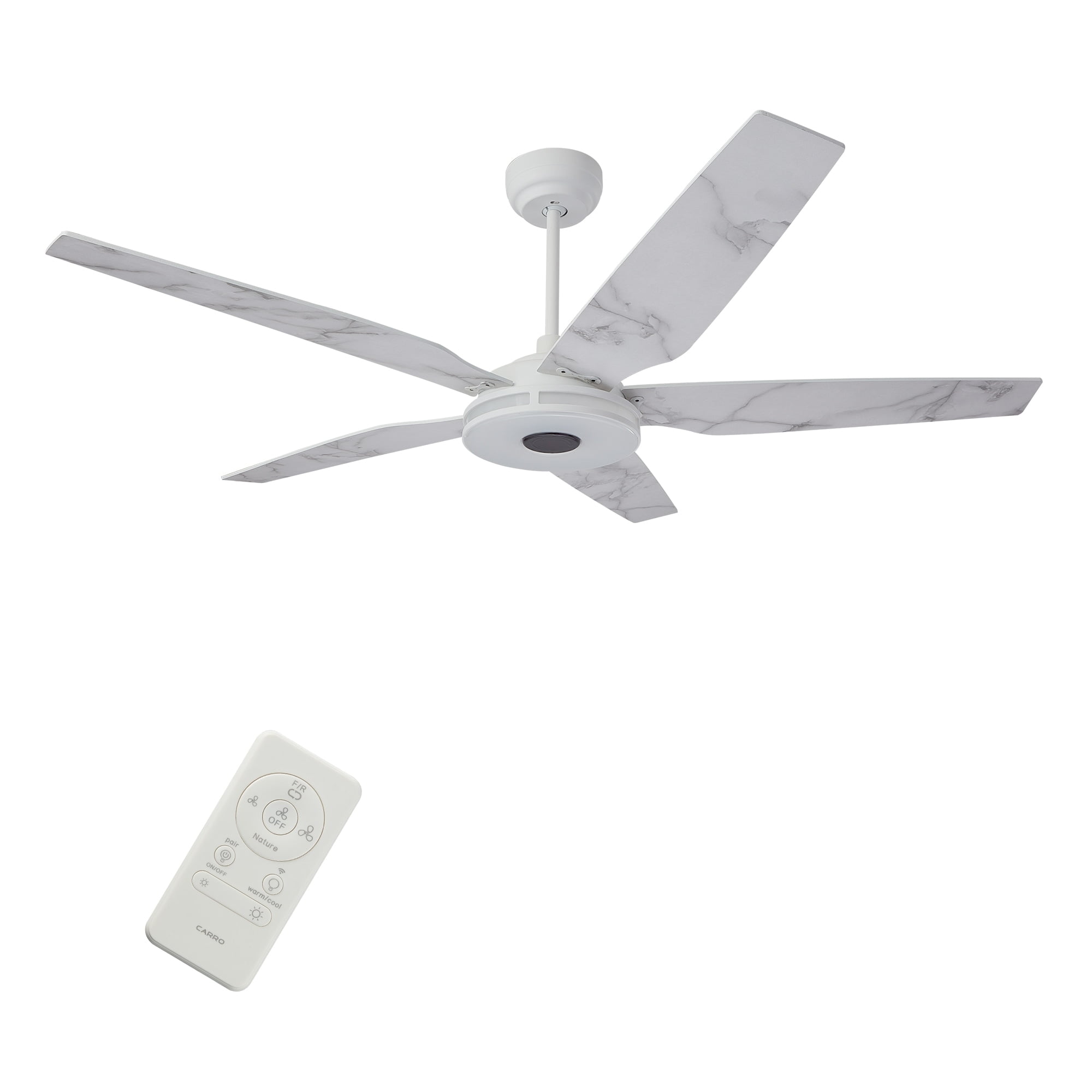 CARRO Stellan 52-inch Indoor/Outdoor Smart Ceiling Fan, Dimmable LED ...