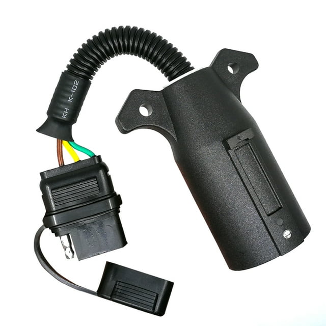 CARROFIX 7-Way Round RV Blade to 4-Way Flat Trailer Wiring Adapter ...