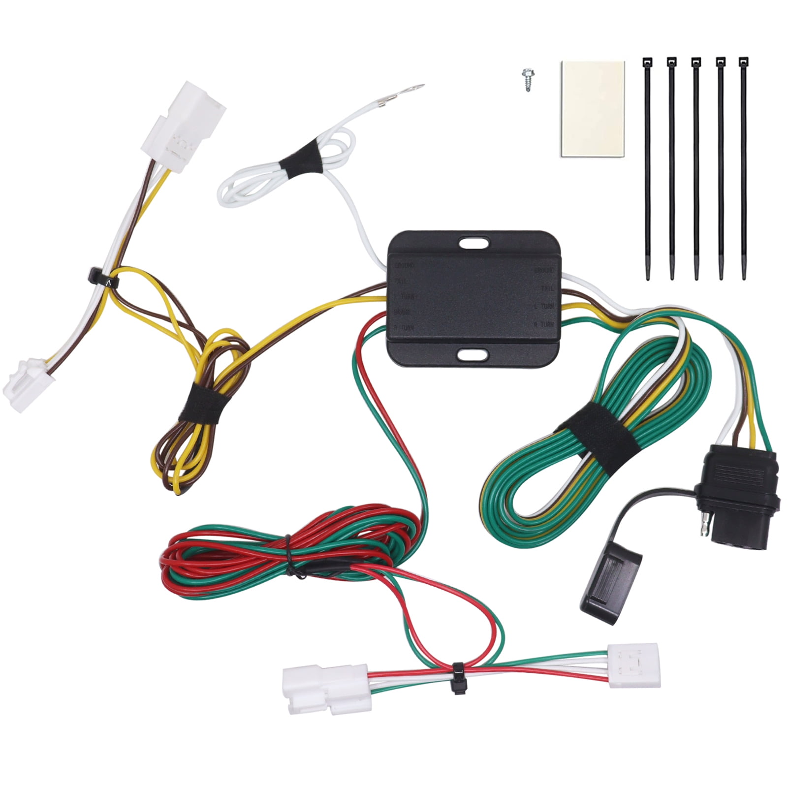 CARROFIX Vehicle Wiring Kit Harness with 4-Way Flat Trailer Connector ...