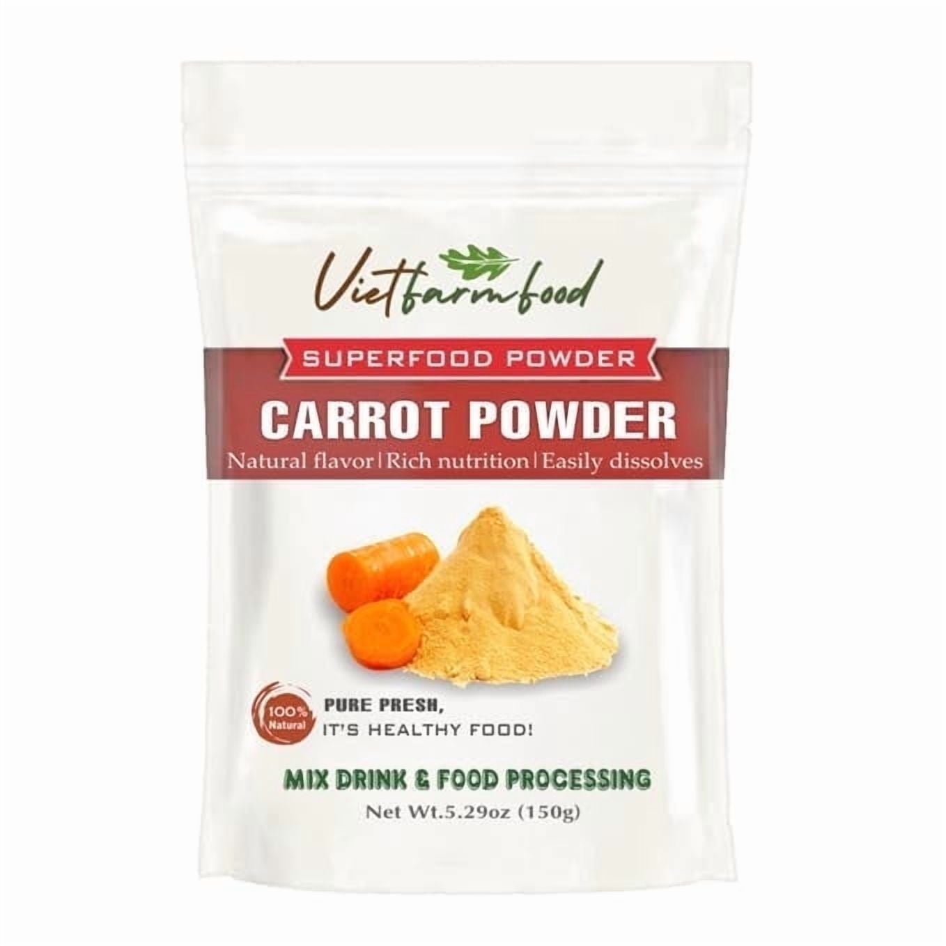 CARROT POWDER 5.29 oz (150g) VIETFARMFOOD: Pure freeze-dried vegetable ...