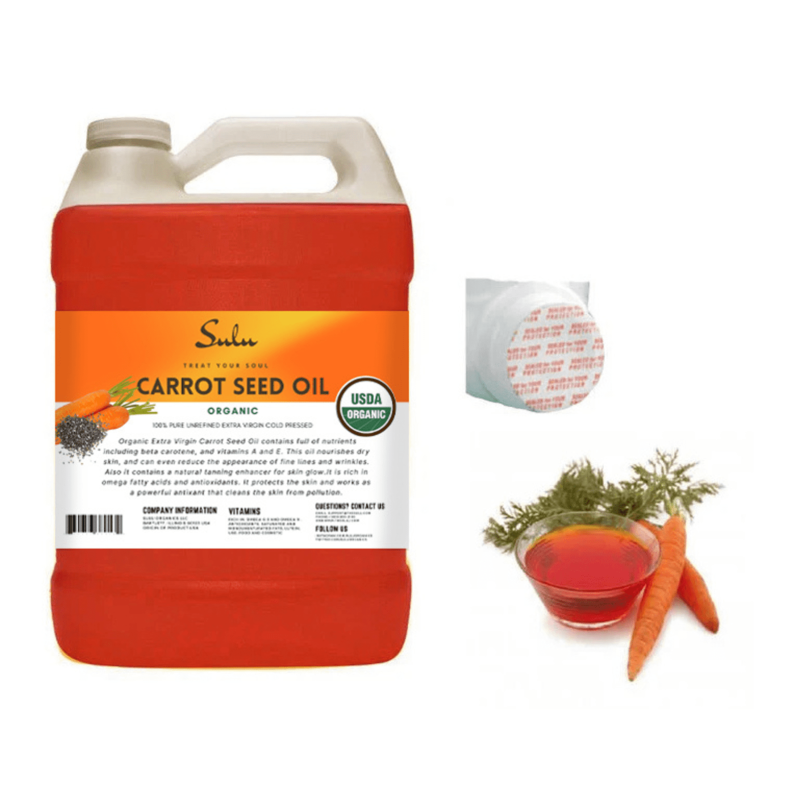 CARROT SEED OIL- 1 GALLON - 100% PURE ORGANIC UNREFINED COLD PRESSED ...