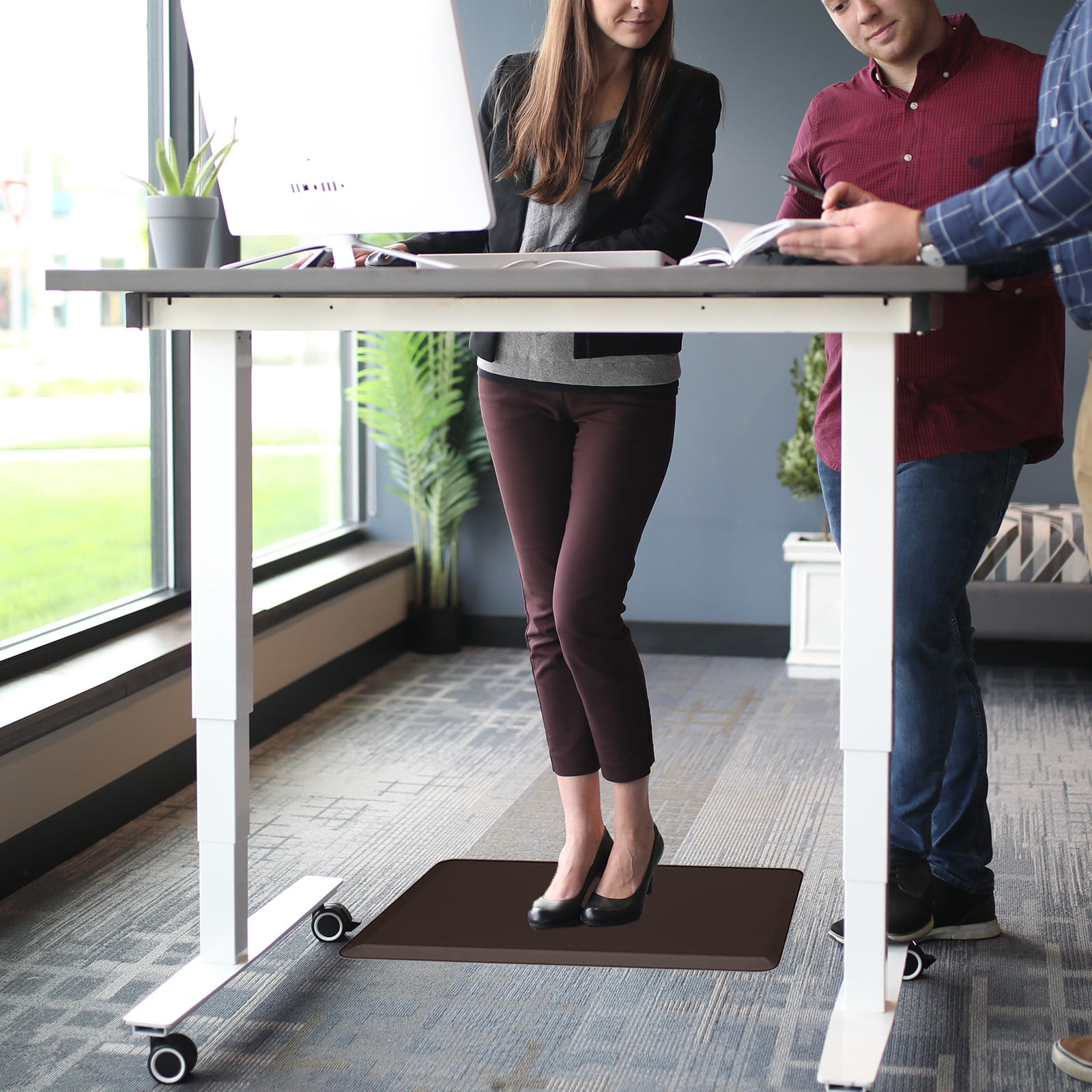 CARRYKING Anti-Fatigue Kitchen Mat, Cushioned PVC Leather Floor Mat for ...