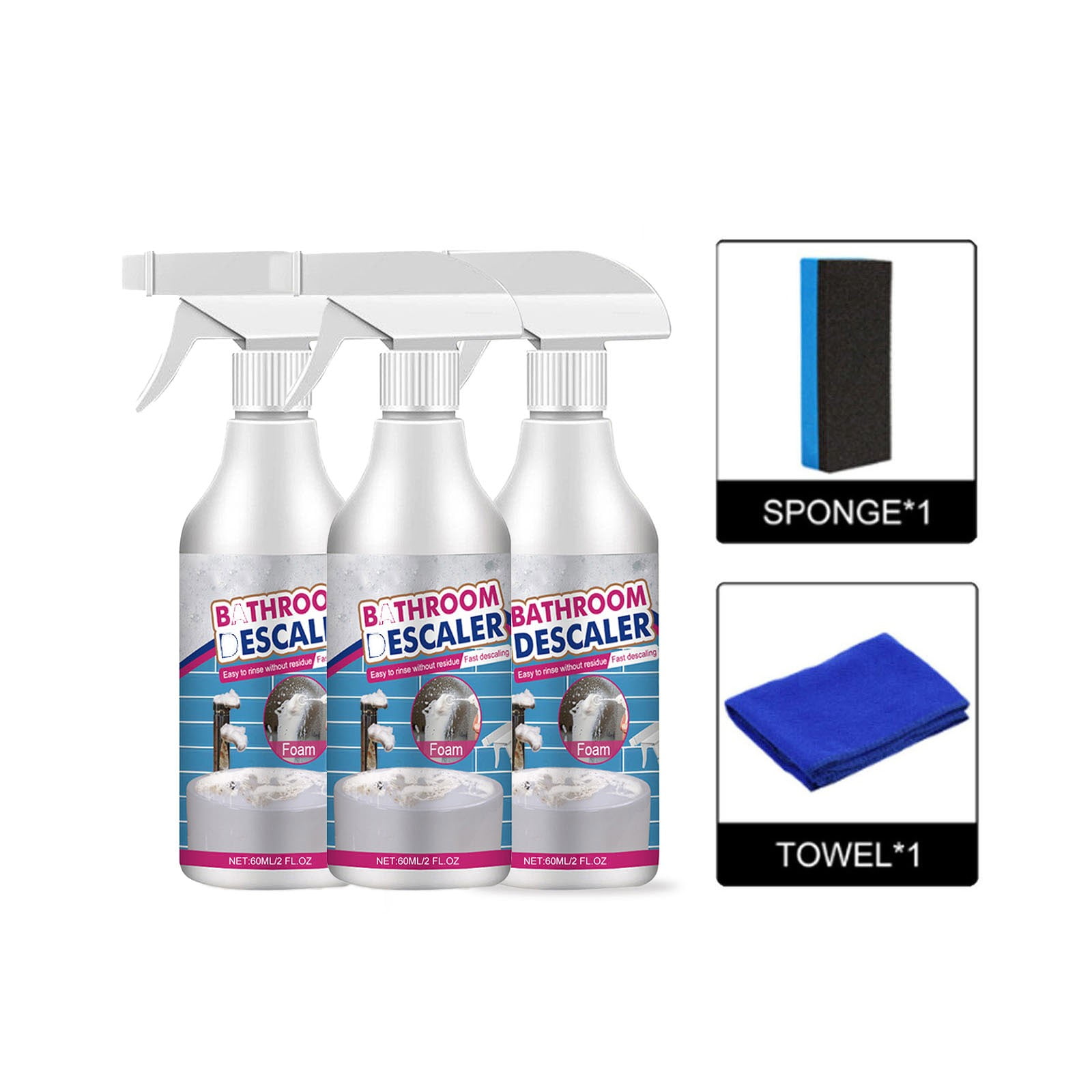 CARRYKING Bathroom Cleaner and Glass Descaler - 60ml Multi-Surface ...