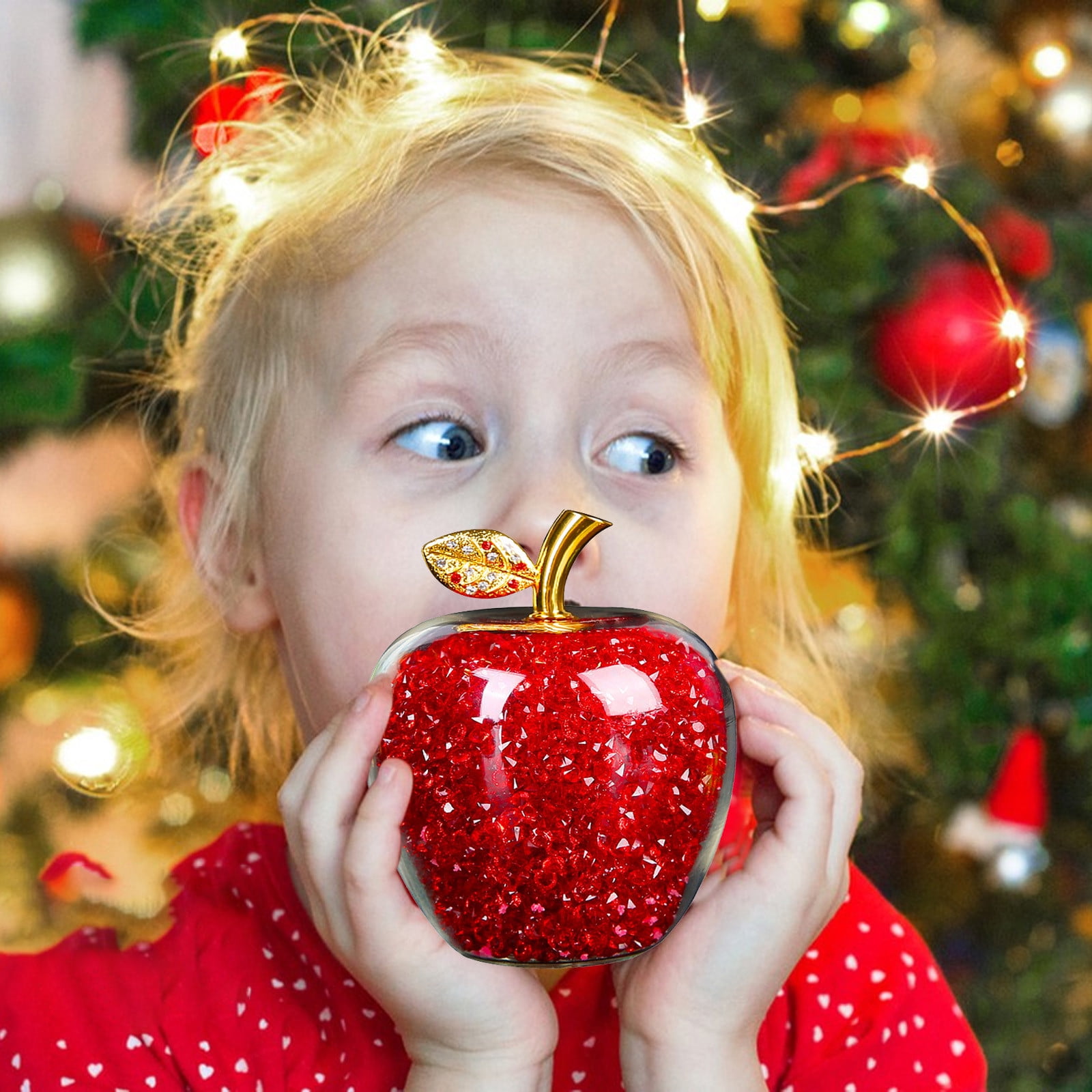 CARRYKING Crystal Apple Christmas Eve Gift, Romantic Ornamental Display ...