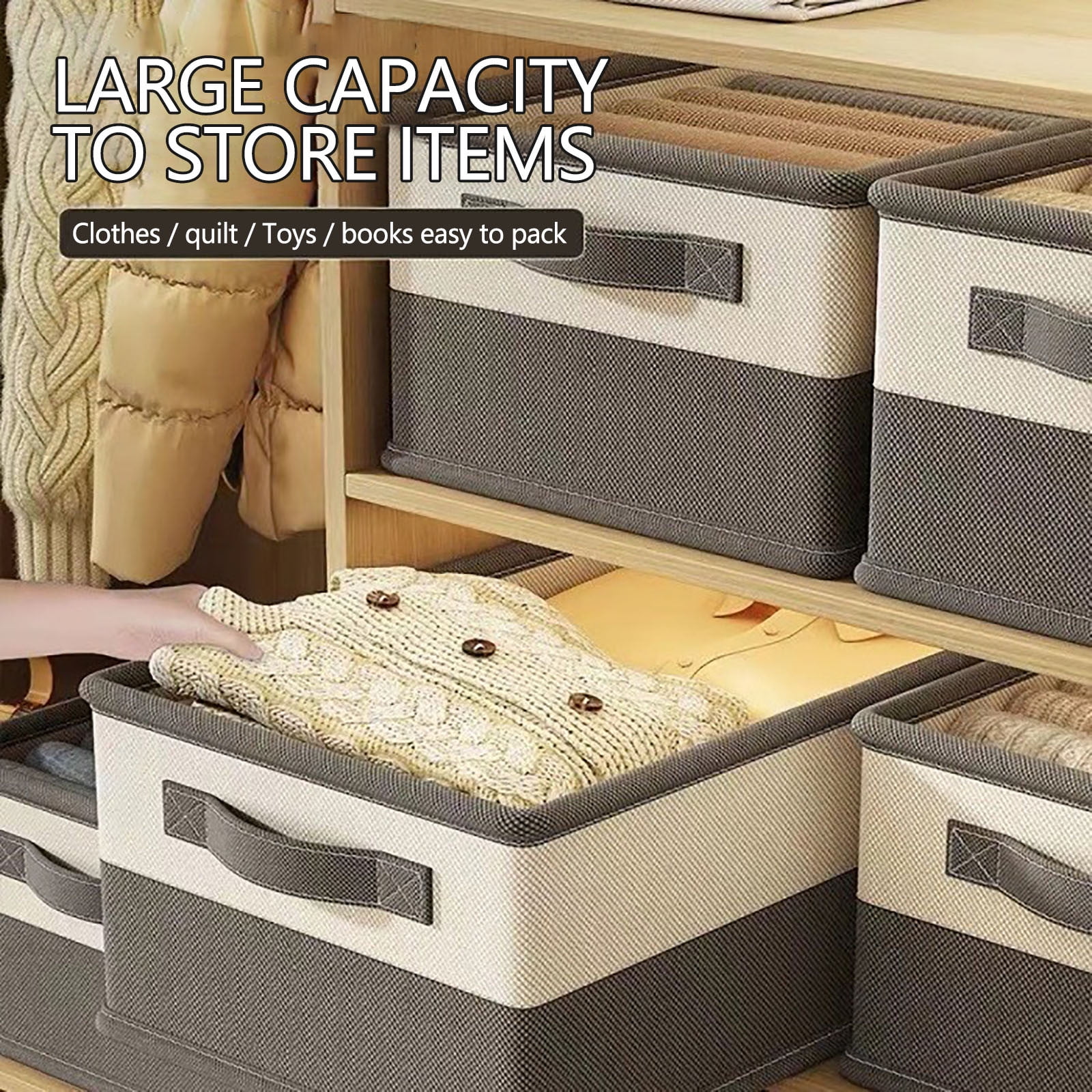 CARRYKING Foldable Clothing Storage Box with Compartments, Household ...