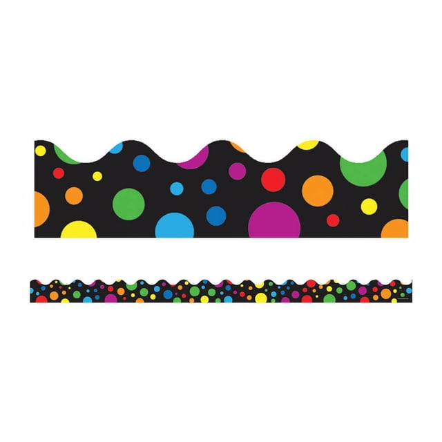 CARSON-DELLOSA 36" x 2.25" Scalloped Big Rainbow Dots Borders 13 Strips ...