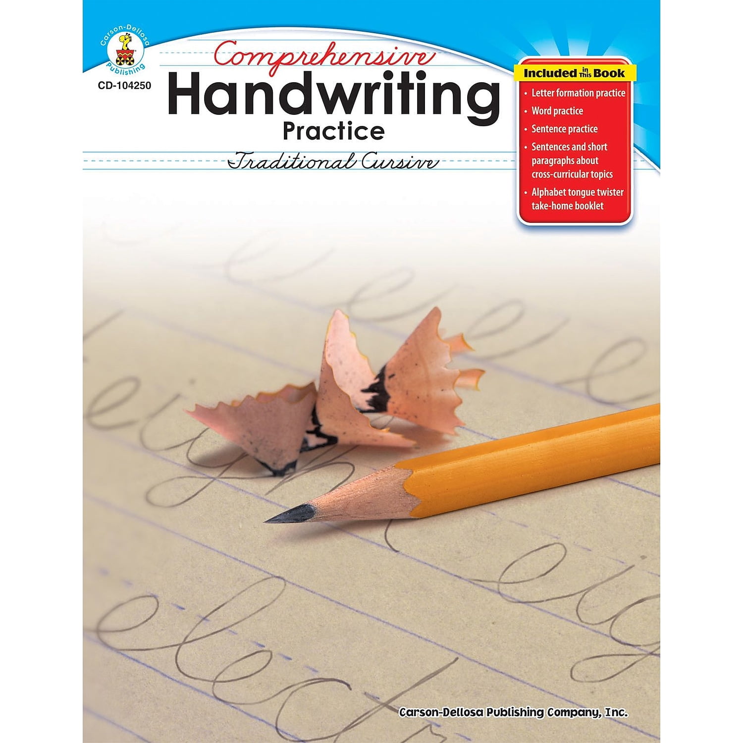 CARSON-DELLOSA Comprehensive Handwriting Practice Traditional Cursive ...