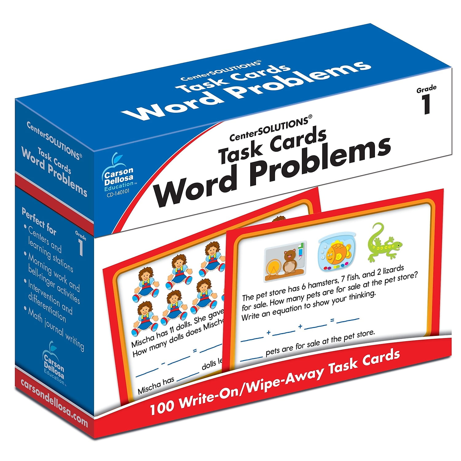 CARSON-DELLOSA Task Cards Word Problems Gr 1 140101 - Walmart.com