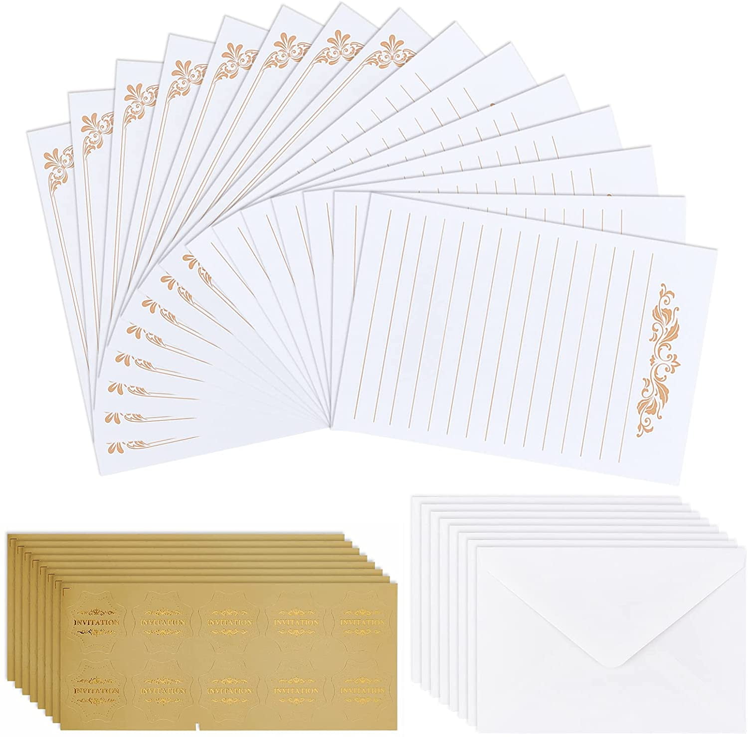 CARSPIRE 90pcs Paper and Envelopes Set 30pcs Retro Parchment Paper ...