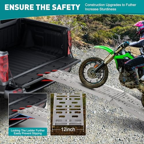 CARSTY Aluminum Ramps for Lawn Mower Truck Ramps, 2PC 7.5 ft Folding ...