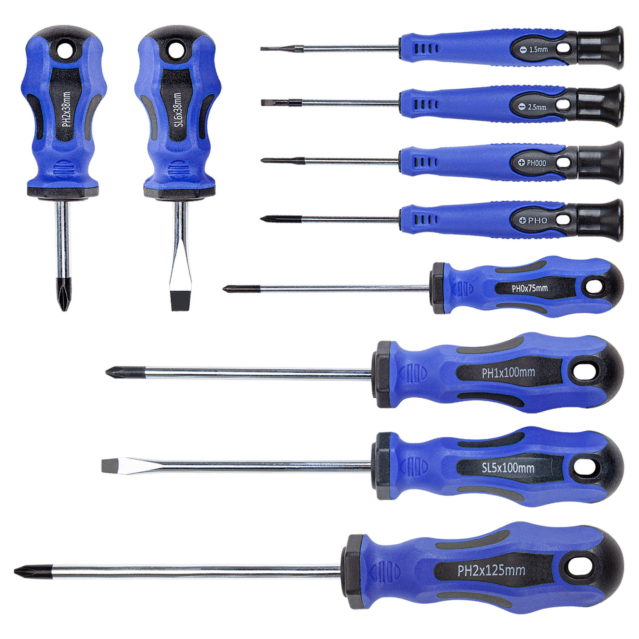 CARTMAN 10 Piece Magnetic Screwdriver Set 6 Phillips and 4 Flat ...