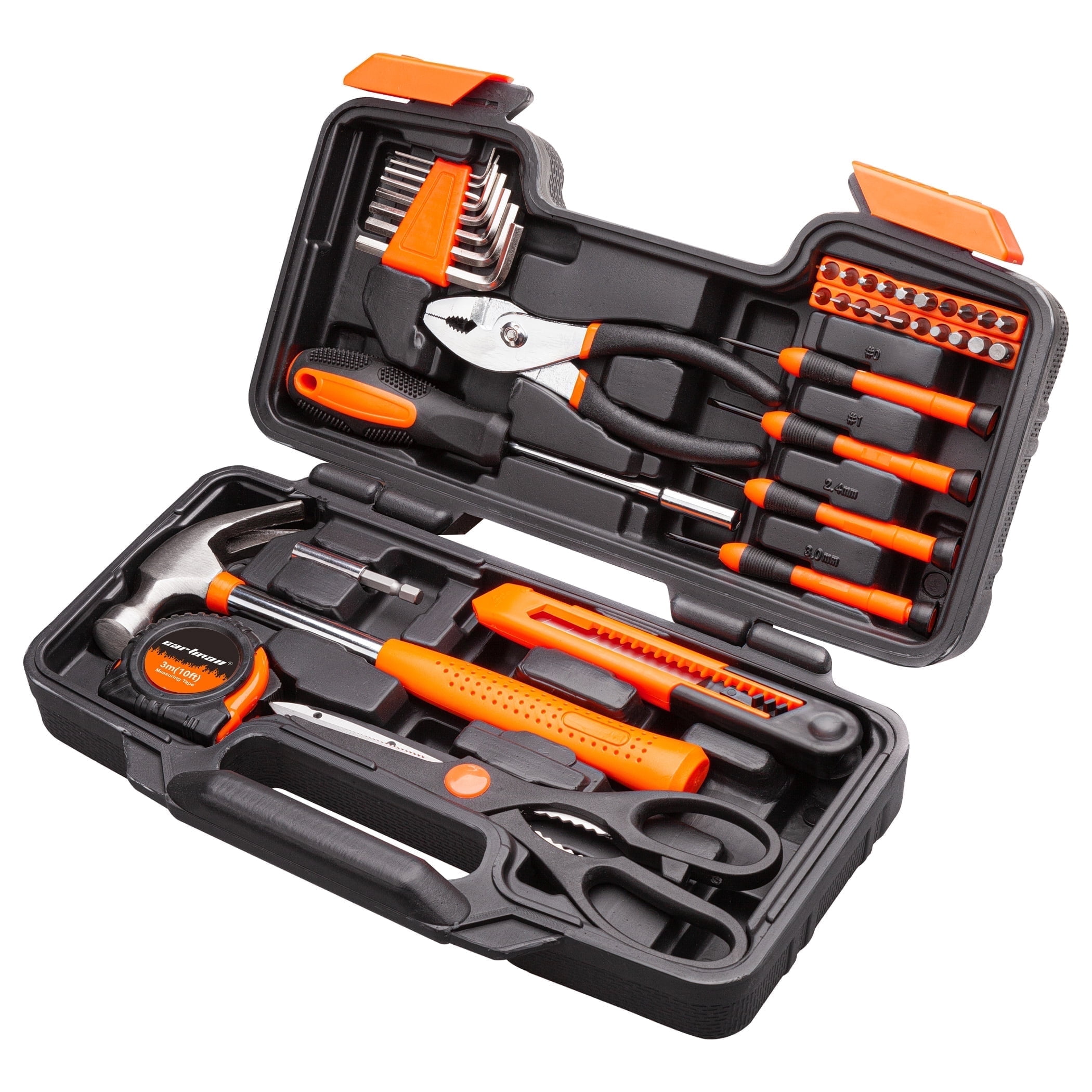 CARTMAN, 39-Piece Tool Set, Model CMT039, Plastic Toolbox Storage Case ...