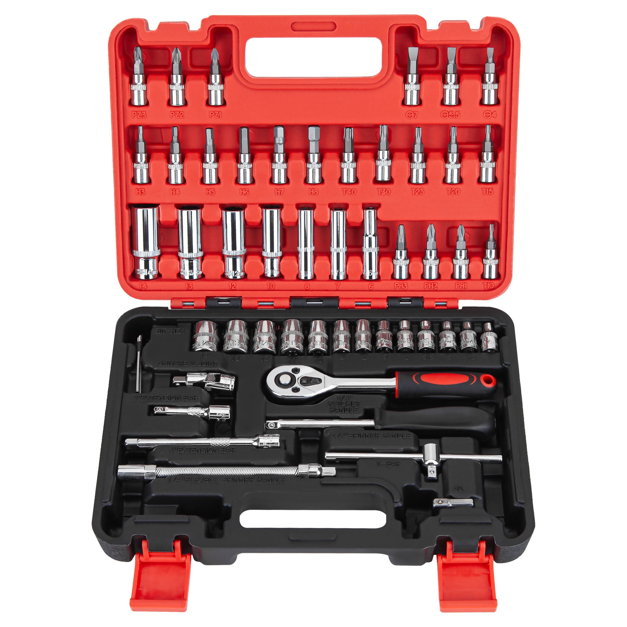 CARTMAN 53 Pieces Mechanics Tools Kit, Include Socket Set, Ratchet Set ...