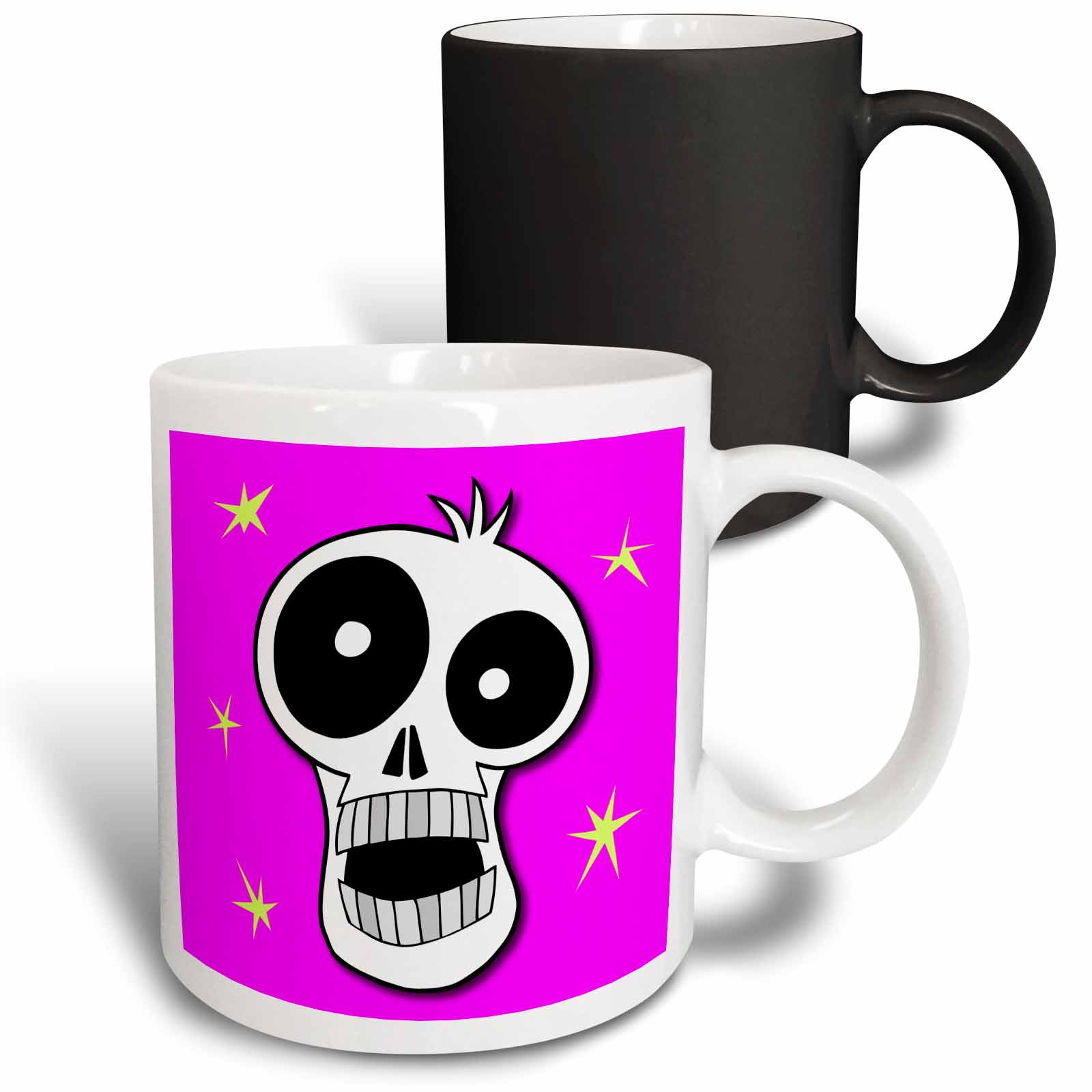CARTOON SKULL toon skull 1 on pink 11oz Magic Transforming Mug mug ...