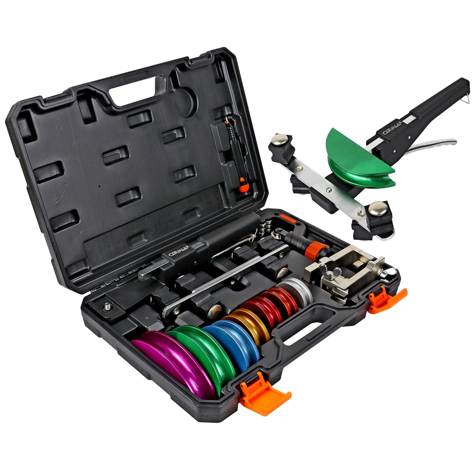 CARVALAX Pipe Tube Bender Set, for 1/4” to 7/8” O.D, 90° Ratcheting ...