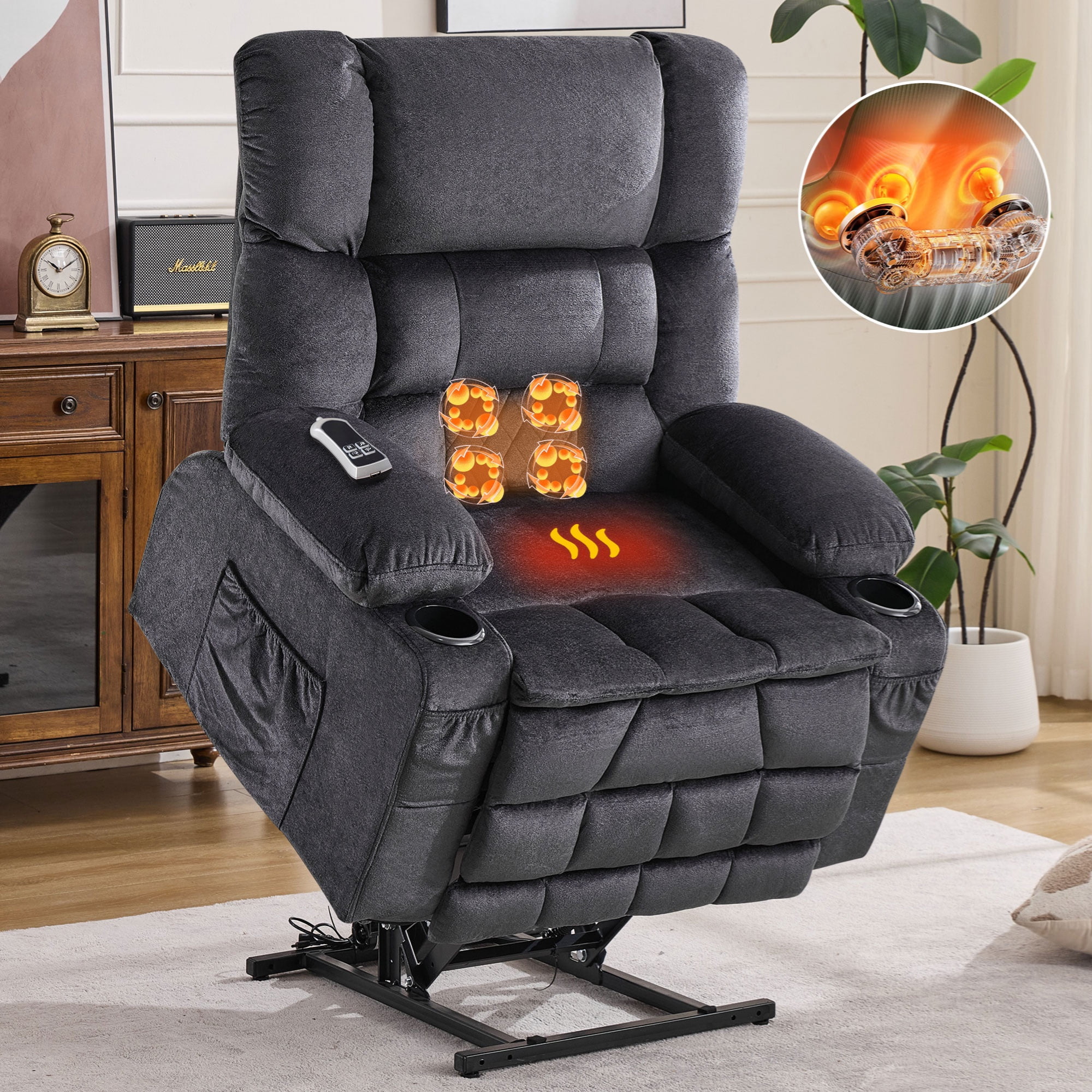 CARZZI Power Lift Recliner Chair Recliners for Elderly with Heat and ...