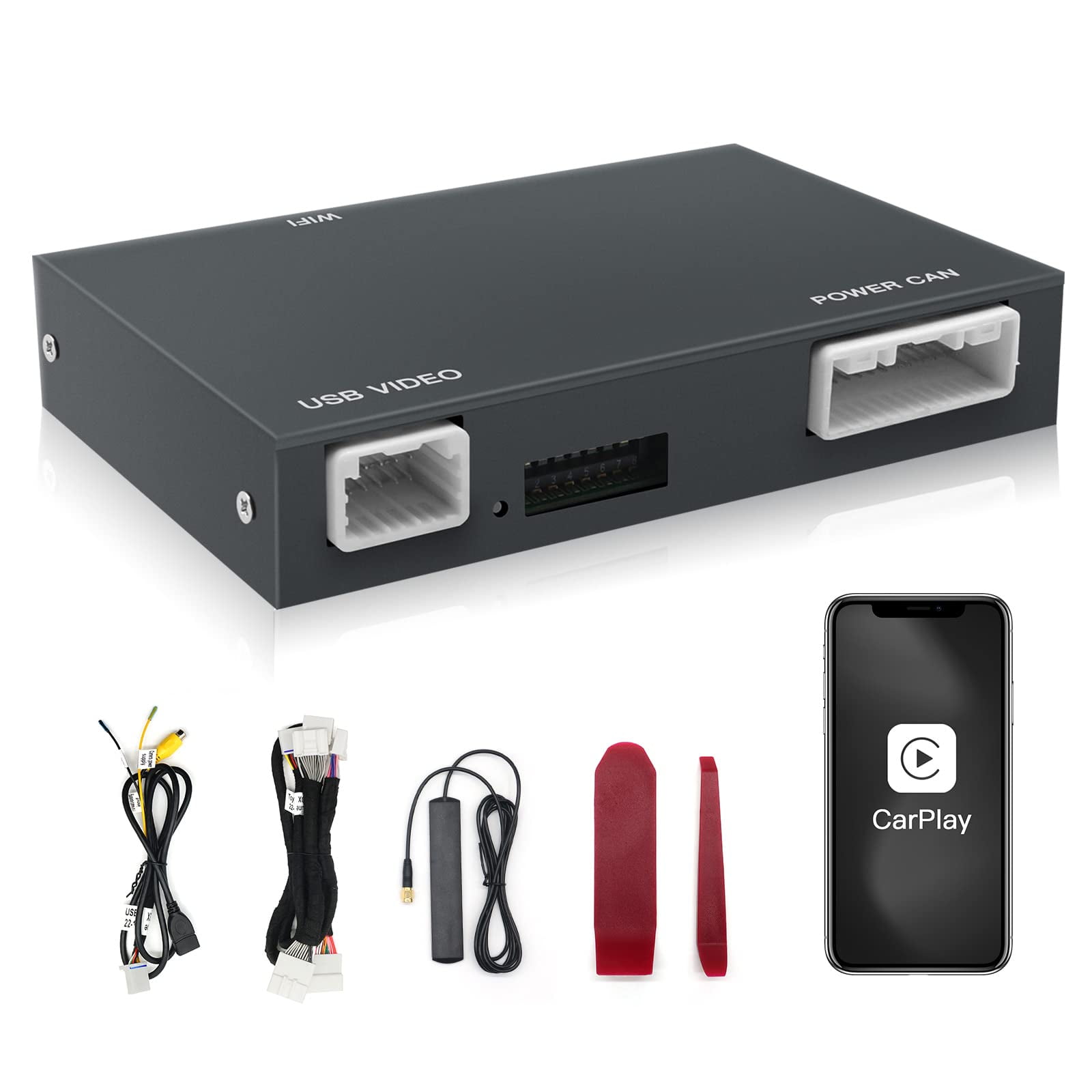 CARabc Wireless Carplay Android Auto Adapter for Toyota with Entune2.0 2014-2019, Fit for ...