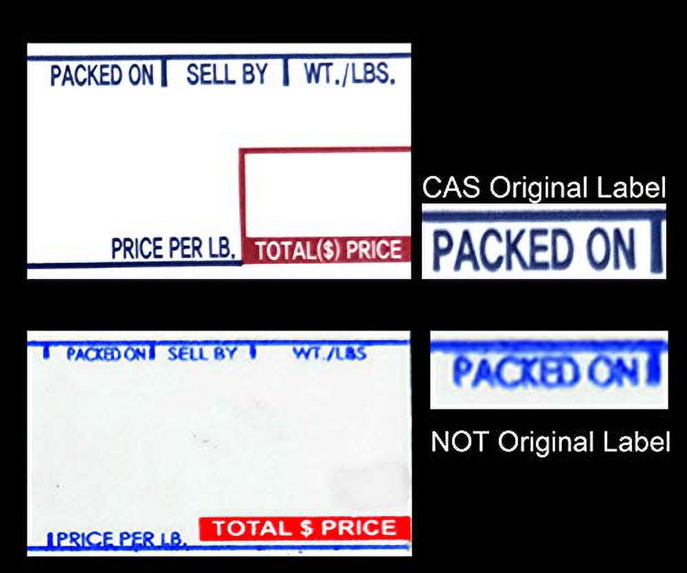 CAS LST-8000 Printing Scale Label, 58 x 30 mm, Non-UPC, 12 Rolls Per ...
