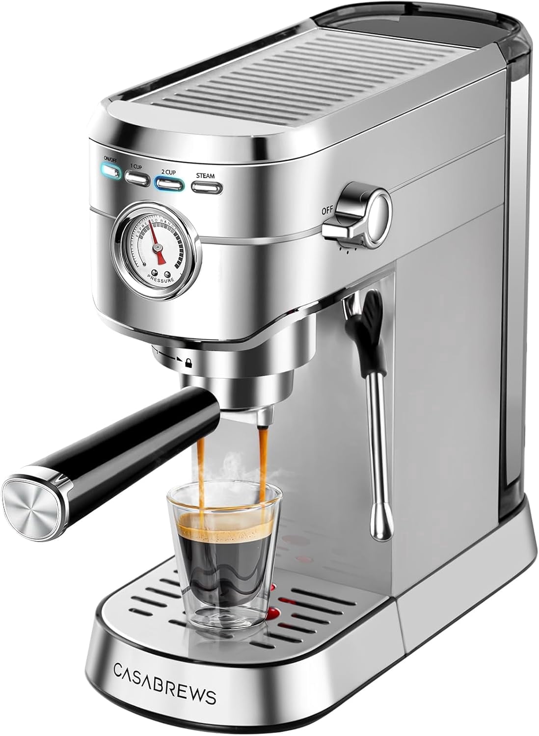 CASABREWS 20 Bar Espresso Machine, Stainless Steel Coffee Maker with ...